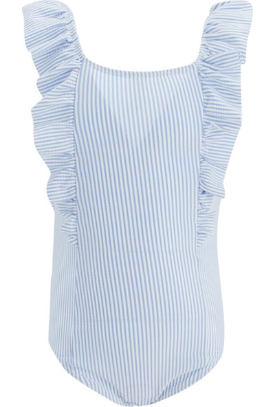 Defacto Kız Çocuk Çizgili Esnek Fırfırlı Mayo T3487A621SM