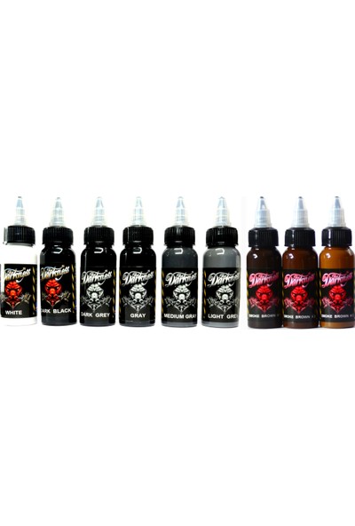 Darkness Gölge Dövme Boyası Seti Full 9 Renk 1 0z 30 ml Darkness Gölge Dövme Boyası Seti Full 9 Renk 1 0z 30 ml