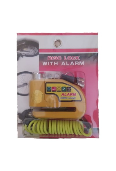 Locks Disk Kilidi Alarmlı Sarı - Hatırlatma Kablosu Dahil Locks Disk Kilidi Alarmlı Sarı - Hatırlatma Kablosu Dahil