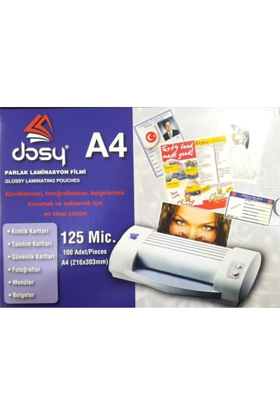 Dosy Laminasyon Filmi A4 125 Micron Dosy Laminasyon Filmi A4 125 Micron
