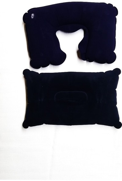 Şişirilebilir Havalı Minder ve Boyun Yastığı Seyahat Seti (2 Ürün)