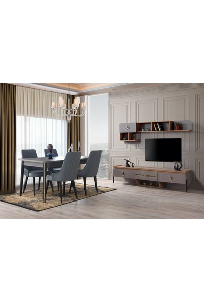 Poyraz Elegance Üniteli Yemek Odası Takımı Poyraz Elegance Üniteli Yemek Odası Takımı