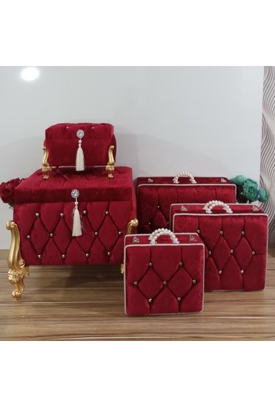 Sonem Çeyiz Söz Nişan Bohça Gelin Düğün Damat Çeyiz Sandık 5li Set