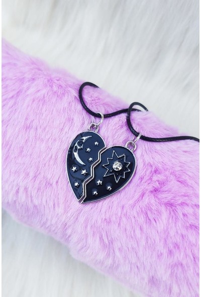 Alp Collection Siyah Kalp Best Friends Bff 2li Deri Ipli Metal Kolye Alp Collection Siyah Kalp Best Friends Bff 2li Deri Ipli Metal Kolye