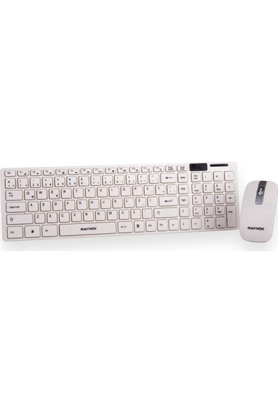 Raynox K12 Slim Kablosuz Standart Beyaz Q Klavye+Mouse Raynox K12 Slim Kablosuz Standart Beyaz Q Klavye+Mouse