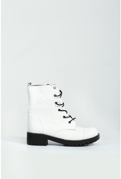 Collezione Beyaz Kadın Bağcıklı Bot