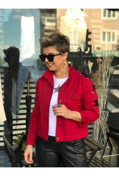 Poriento Kadın Kuş Gözlü Gabardin Ceket