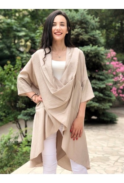 Kadın Yarasa Kol Cepli Panço