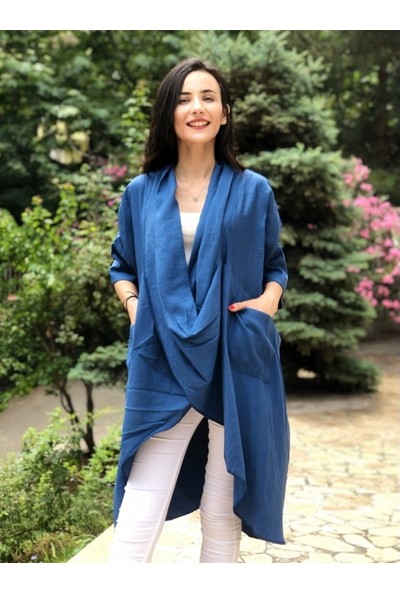 Poriento Kadın Yarasa Kol Cepli Panço