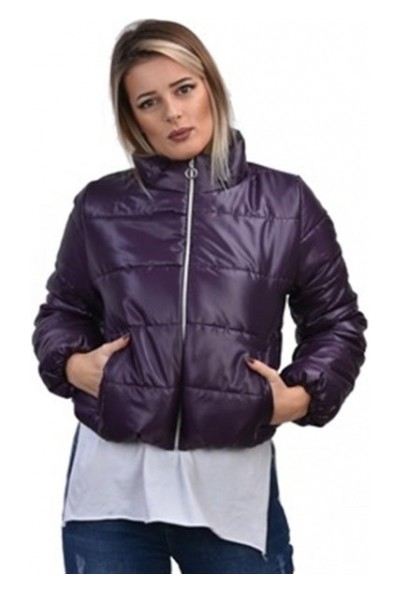 Poriento Kadın Kapüşonsuz Şişme Mont