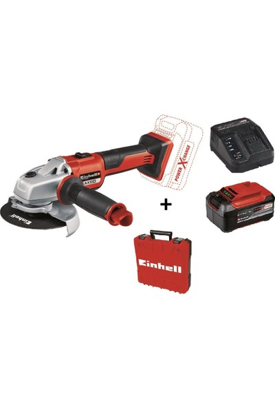 Einhell Axxıo 125 mm Taşlama Makinesi + 5.2 Ah Plus Starter Kit + Çanta Einhell Axxıo 125 mm Taşlama Makinesi + 5.2 Ah Plus Starter Kit + Çanta