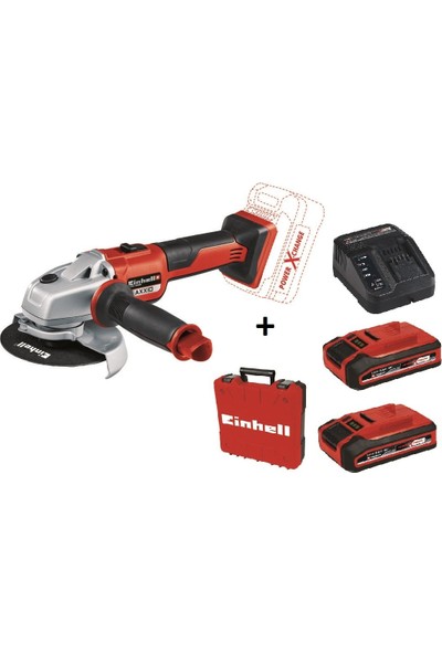 Einhell Axxıo 125 mm Taşlama Makinesi + 2*3.0 Ah Plus Starter Kit + Çanta Einhell Axxıo 125 mm Taşlama Makinesi + 2*3.0 Ah Plus Starter Kit + Çanta