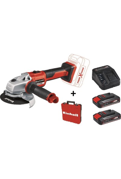 Einhell Axxıo 125 mm Taşlama Makinesi + 2* 2.5 Ah Starter Kit + Çanta Einhell Axxıo 125 mm Taşlama Makinesi + 2* 2.5 Ah Starter Kit + Çanta