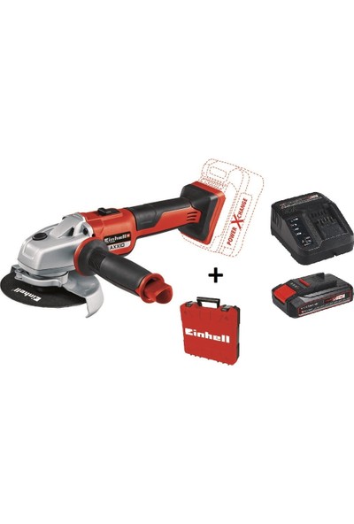 Einhell Axxıo 125 mm Taşlama Makinesi + 2.5 Ah Starter Kit + Çanta Einhell Axxıo 125 mm Taşlama Makinesi + 2.5 Ah Starter Kit + Çanta