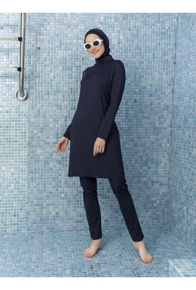 Mayo Bella Lacivert Lycra Tam Kapalı Mayo - Lacivert- Mayo Bella