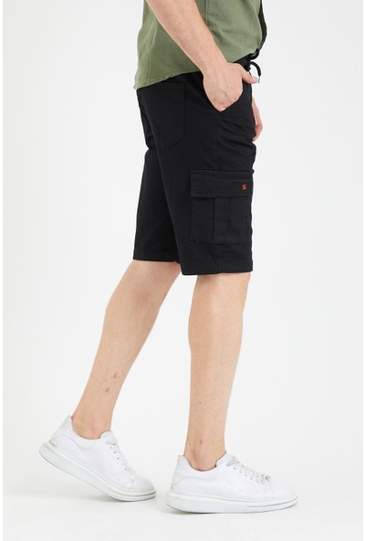 Serseri Slim Fit None Denim Yandan Cepli Bağcıklı Esnek Kumaş Kargo Şort Serseri Slim Fit None Denim Yandan Cepli Bağcıklı Esnek Kumaş Kargo Şort