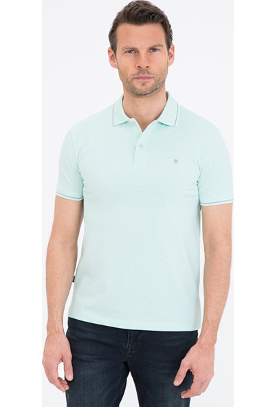 Pierre Cardin Mint Slim Fit Basic Polo Yaka T-Shirt 50239844-VR090 Pierre Cardin Mint Slim Fit Basic Polo Yaka T-Shirt 50239844-VR090
