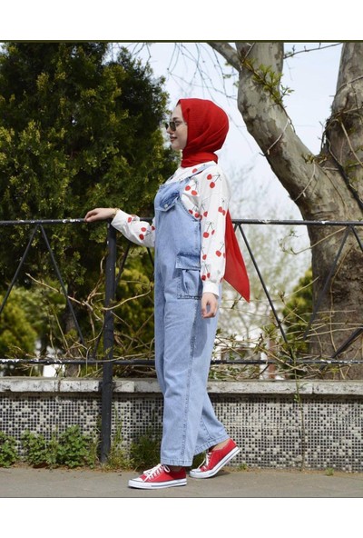 Nacar Çarşı Kadın Rahat Kalıp Kot Tulum