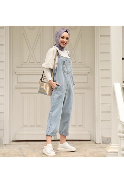 Nacar Çarşı Kadın Rahat Kalıp Kot Tulum