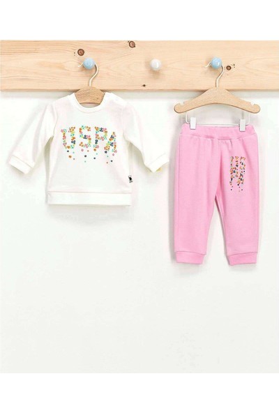 U.S. Polo Assn. U.s Polo Kız Bebek Uzun Kol 2li Takım USB364 Krem