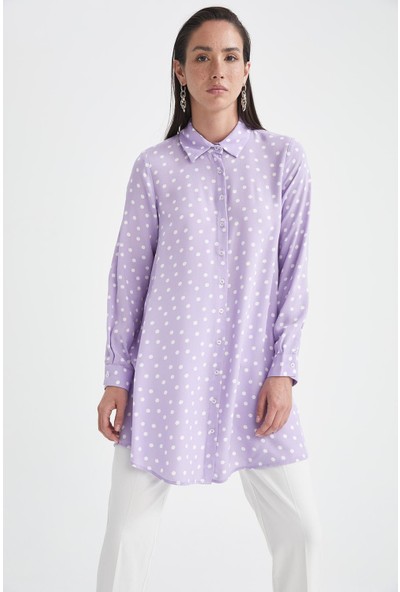 DeFacto Puantiyeli Relax Fit Sürdürülebilir Gömlek Tunik U7152AZ21SM