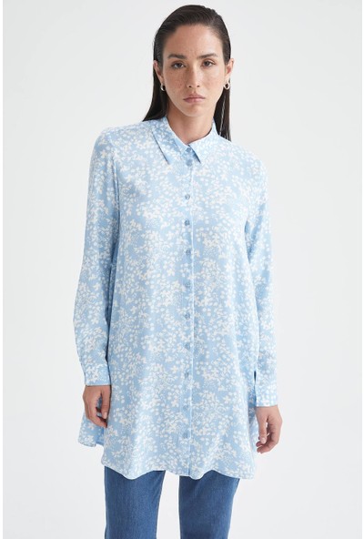 DeFacto Çiçekli Relax Fit Gömlek Tunik U7152AZ21SM