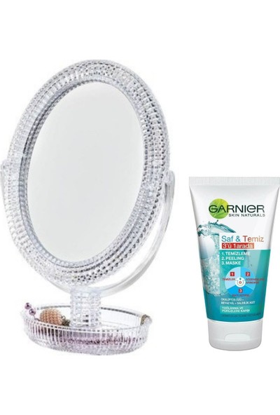 Trend-S Çift Taraflı Makyaj Aynası + Garnier 3 Ü 1 Arada Temizleme Peeling Maske 150 ml Trend-S Çift Taraflı Makyaj Aynası + Garnier 3 Ü 1 Arada Temizleme Peeling Maske 150 ml
