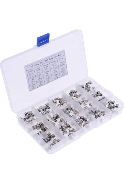 Wozlo 5X20MM Tüp Sigorta Cam Sigorta Seti Kutulu 150 Adet