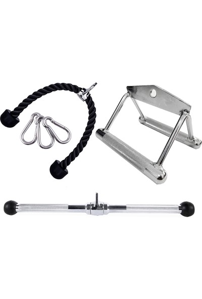 FinxSport Triceps Halatı - Dar Açılı Sırt-Kanat Mideye Çekiş - 40 cm Lat Pulldown Bar Aparat Seti FinxSport Triceps Halatı - Dar Açılı Sırt-Kanat Mideye Çekiş - 40 cm Lat Pulldown Bar Aparat Seti