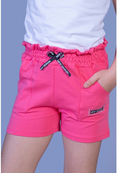 Toontoy Kids Toontoy Kız Çocuk Beli Lastikli Iki Yanı Cepli Şort