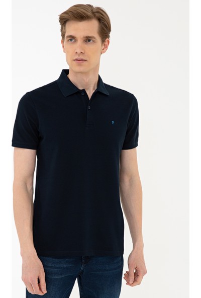 Pierre Cardin Koyu Lacivert Slim Fit Basic Polo Yaka T-Shirt 50239843-VR100 Pierre Cardin Koyu Lacivert Slim Fit Basic Polo Yaka T-Shirt 50239843-VR100