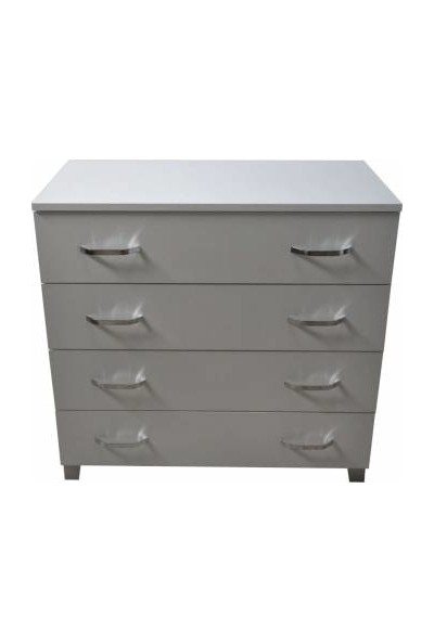 Ahşap Mobilya Şifonyer - 4 Çekmece - Beyaz