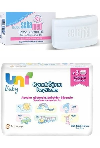 Uni Baby Oyna Öğren Mendil Seti 3 Lü ve Bebek Sabunu-Bebek Bakım Seti Uni Baby Oyna Öğren Mendil Seti 3 Lü ve Bebek Sabunu-Bebek Bakım Seti