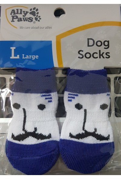Little Friends Köpek Çorabı Large Lacivert - Beyaz Renk ve Yüz Desenli Little Friends Köpek Çorabı Large Lacivert - Beyaz Renk ve Yüz Desenli
