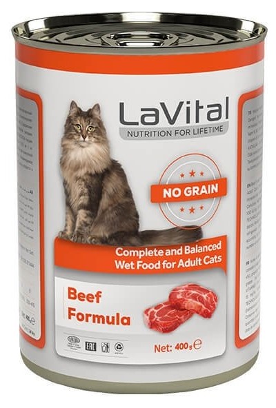 La Vital Lavital Adult Tahılsız Biftekli Yetişkin Kedi Konservesi 400 gr La Vital Lavital Adult Tahılsız Biftekli Yetişkin Kedi Konservesi 400 gr