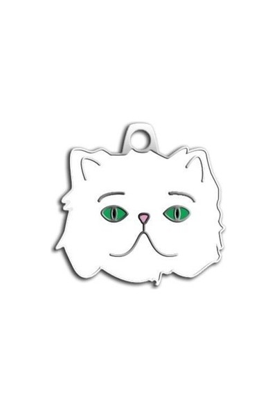 Dali's Dalis Pet Tag - Yeşil Gözlü Beyaz Iran Kedisi Künyesi