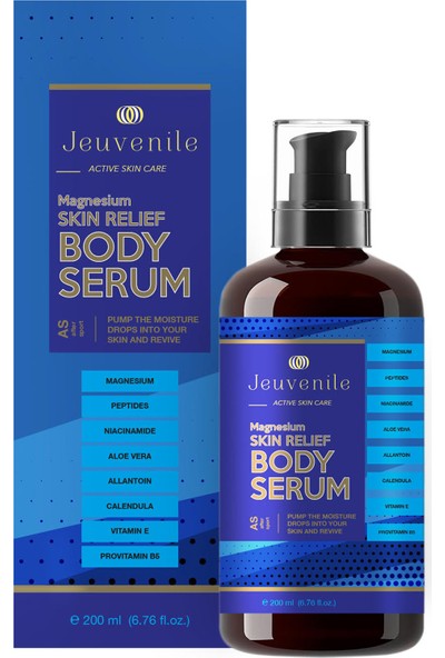 Jeuvenile Magnezyum Canlandırıcı & Sıkılaştırıcı Vücut Serumu - Skin Relief Magnesium Body Serum 200 ml Jeuvenile Magnezyum Canlandırıcı & Sıkılaştırıcı Vücut Serumu - Skin Relief Magnesium Body Serum 200 ml