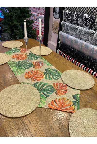 ZeyHome Hasır Taban Renkli Devetabanı Runner Supla Takımı