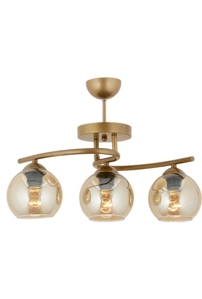 Avizevi Aydınlatma Modern Dekoratif Poyraz Bal Camlı 3 Lü Avizevi Aydınlatma Modern Dekoratif Poyraz Bal Camlı 3 Lü