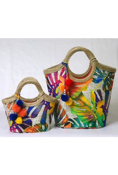 Çanta Tasarımcısı Anne & Kız Kombin Plaj Çantası Renkli Devetabanı Çanta Tasarımcısı Anne & Kız Kombin Plaj Çantası Renkli Devetabanı