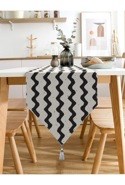 Benlisso Home Siyah Beyaz Tasarım Kareler Runner 45X140 Leke Tutmaz Benlisso Home Siyah Beyaz Tasarım Kareler Runner 45X140 Leke Tutmaz