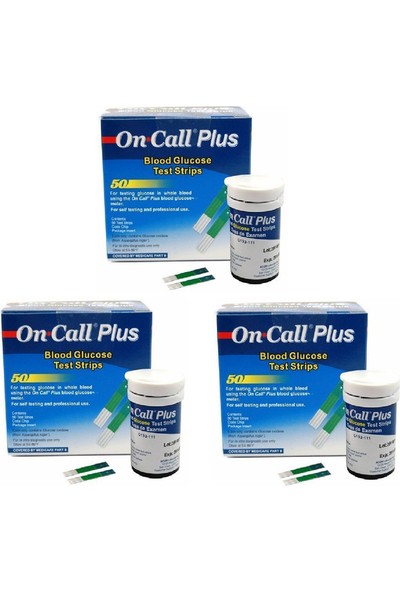 On Call Plus Oncallplus Kan Şekeri Ölçüm Stribi X3 Kutu (150 Ölçüm) On Call Plus Oncallplus Kan Şekeri Ölçüm Stribi X3 Kutu (150 Ölçüm)