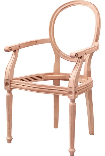 Naze Mobilya Tornalı Berjer Ham Ahşap Cilasız