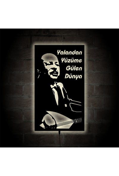 Lucarte Neşet Ertaş LED Işıklı Tablo Ahşap Duvar Dekoru Lucarte Neşet Ertaş LED Işıklı Tablo Ahşap Duvar Dekoru