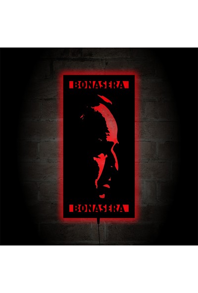 Lucarte Godfather Bonessera LED Işıklı Tablo Ahşap Duvar Dekoru Lucarte Godfather Bonessera LED Işıklı Tablo Ahşap Duvar Dekoru