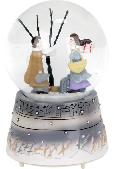 Hediyekanalı Kış Masalı B Su Küresi Orta Boy Işıklı Müzikli Kar Küresi