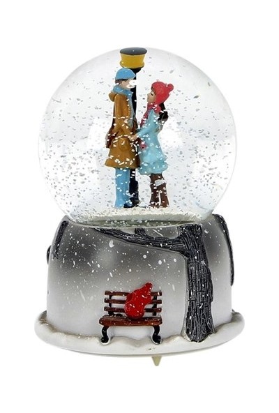 Hediyekanalı Sokak Lambası A Su Küresi Orta Boy Işıklı Müzikli Kar Küresi