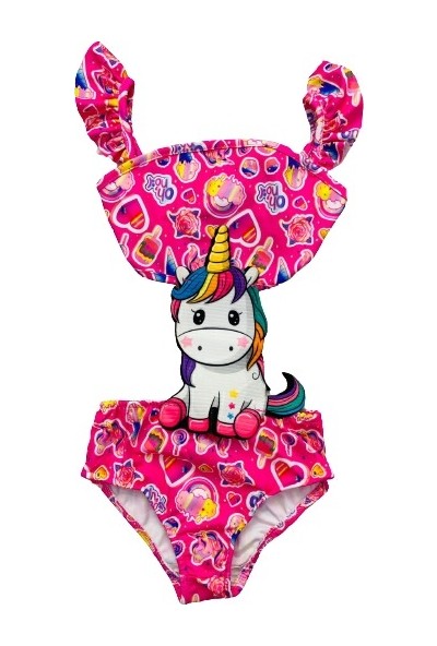 Lolli Boom Kids Kız Çocuk Mayokini Dondurma Unicorn Temalı Pembe Renk Kol Fırfırlı - Son Sezon Kostüm Mayo Lolli Boom Kids Kız Çocuk Mayokini Dondurma Unicorn Temalı Pembe Renk Kol Fırfırlı - Son Sezon Kostüm Mayo
