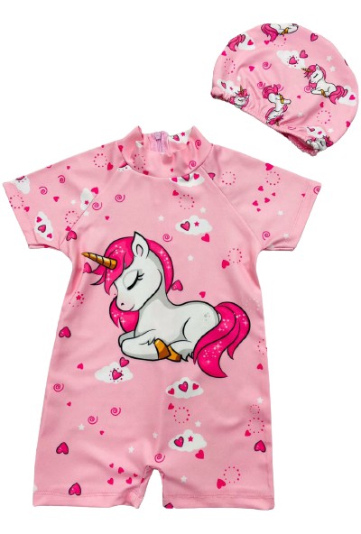 Lolli Boom Kids Kız Çocuk Uykucu Unicorn Hassas Ten Tam Vücut Mayo ve Bone - Surfers Lolli Boom Kids Kız Çocuk Uykucu Unicorn Hassas Ten Tam Vücut Mayo ve Bone - Surfers