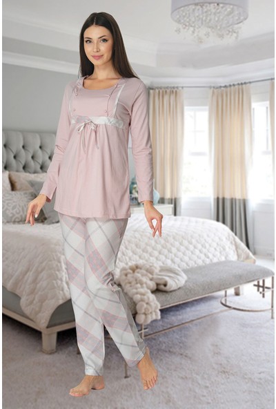 8082 Lohusa Pijama Takım-Pudra